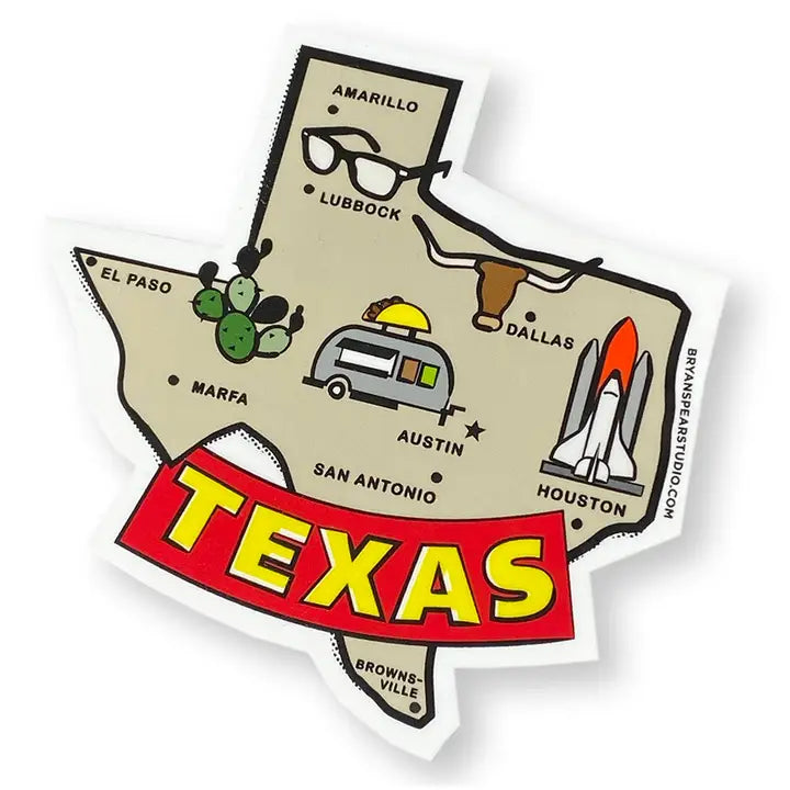 Texas Map Sticker – Anvil Cards