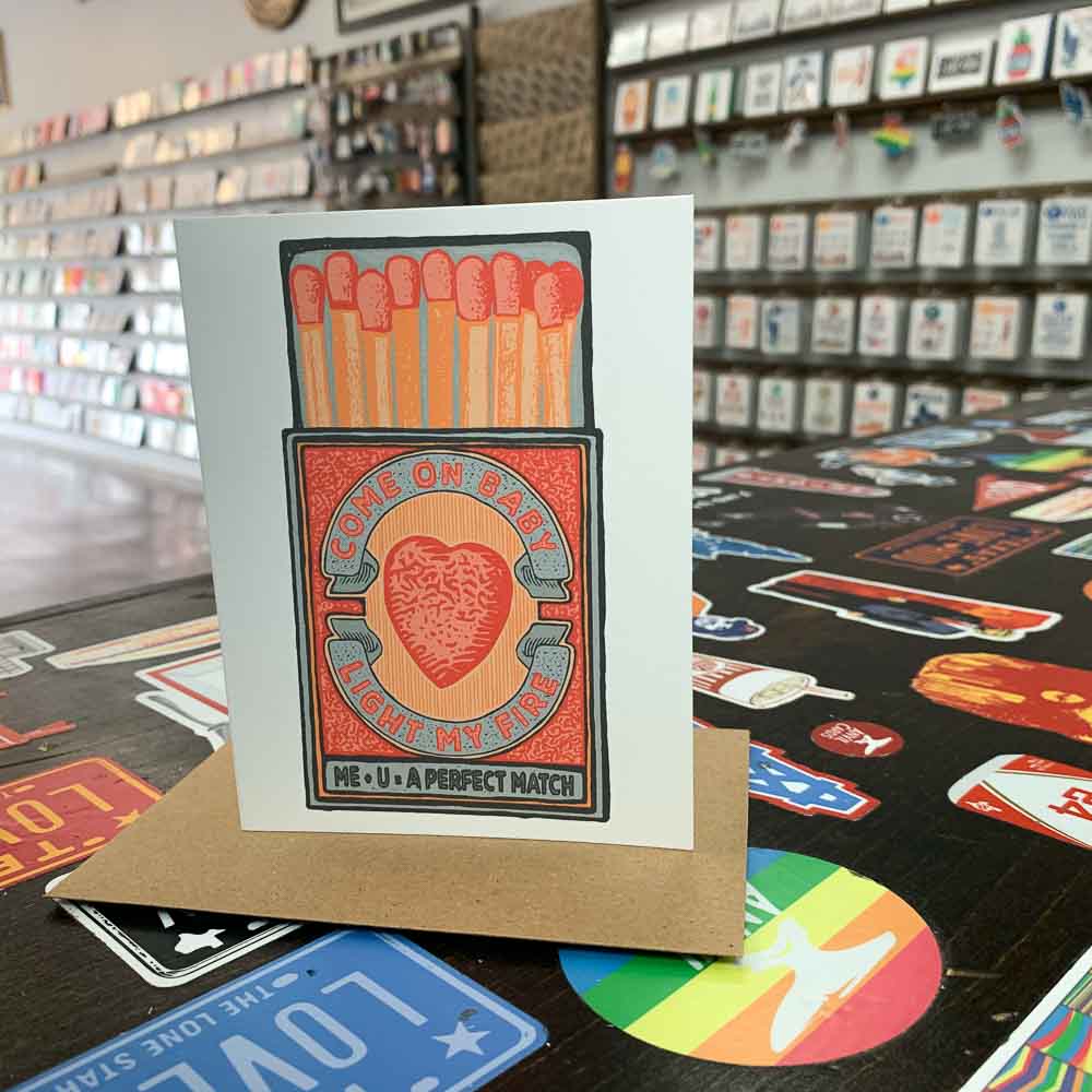 Anvil Cards - Come On Baby Light My Fire Love Card