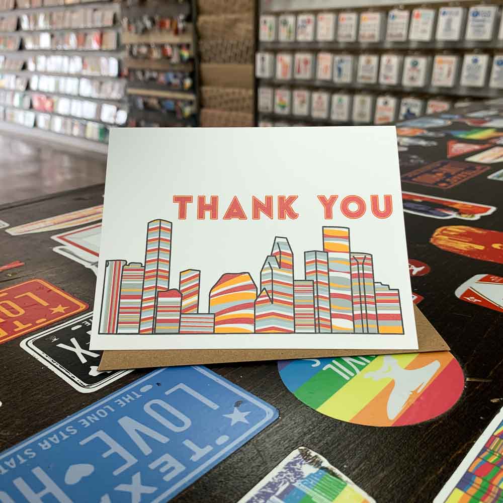 Anvil Cards - Houston Thank You Card |Classic Rockets Red and Yellow
