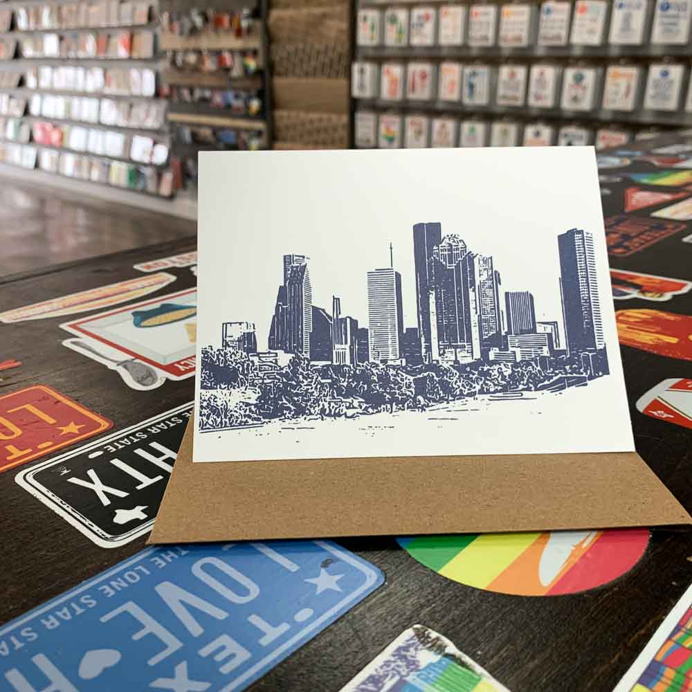 Anvil Cards - Houston Skyline | Navy Blue