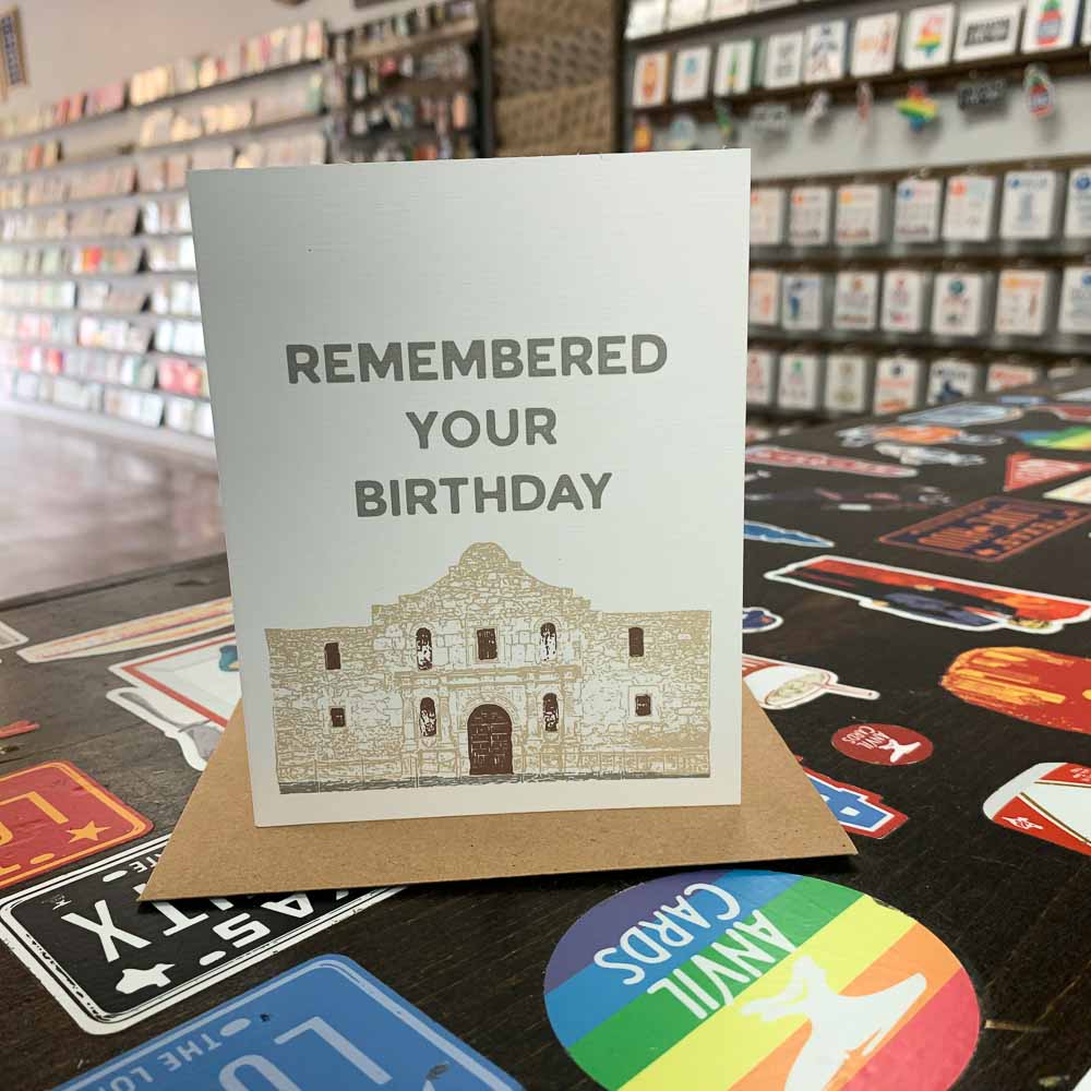 Anvil Cards - Alamo Remembered Your Birthday Card