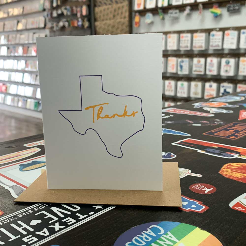 Anvil Cards - Texas Thank You Card | Purple and Yellow