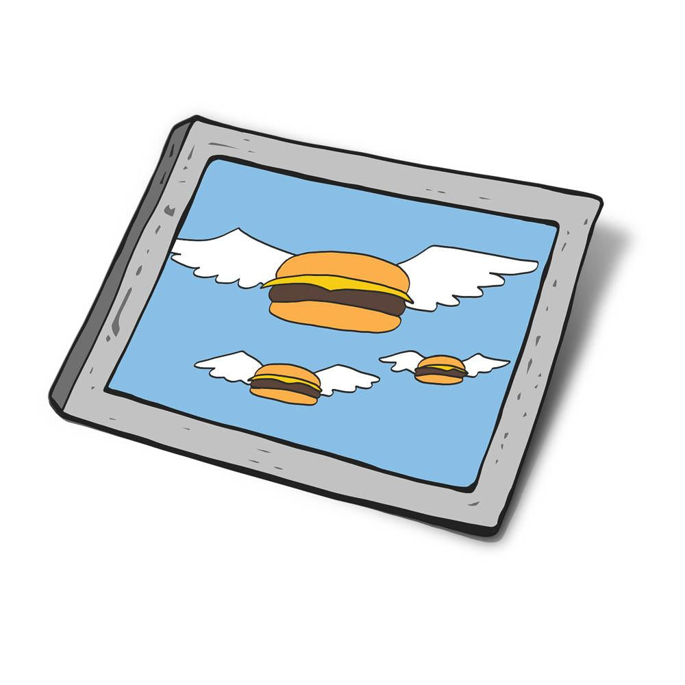 Anvil Cards - Flying Burger Portrait Sticker